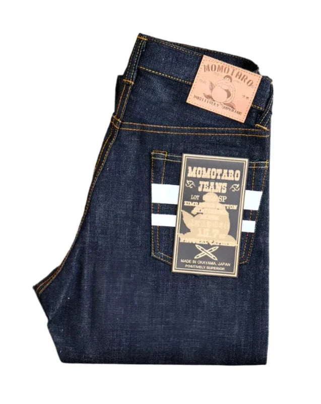 Momotaro Jeans - 0605-SP 15.7oz Natural Tapered Indigo w/GTB Stripes – City Workshop Men's ...